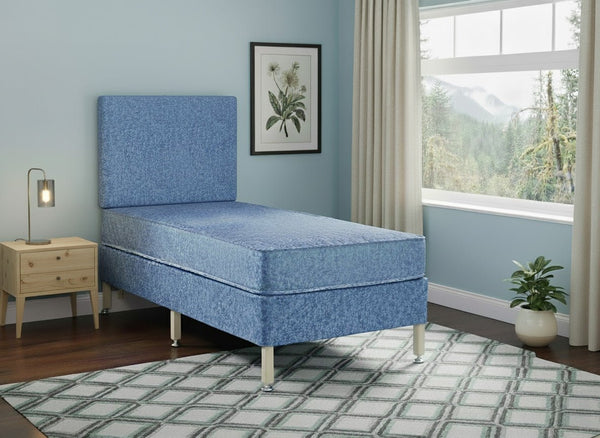 Derwent Care Contract Water Resistant Coil Sprung Divan Bed Set on Legs ...
